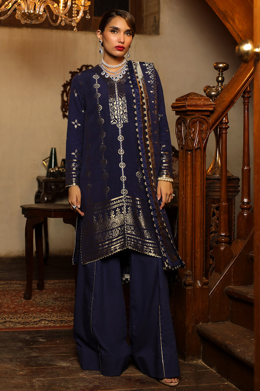 3Pc Unstitched - Viscose Jacquard Suit